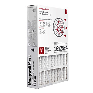 Honeywell Home CF100A1009/U MicroDefense AC Furnace 4 Inch High Efficiency Air Filter, 16x25x4
