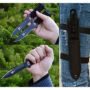 GASHER Scuba Diving Knife with Leg Straps & Sheath, Razor Sharp - Lightweight Diving Equipment for Spearfishing, Snorkeling, Hunting, Rescue & Water Sports