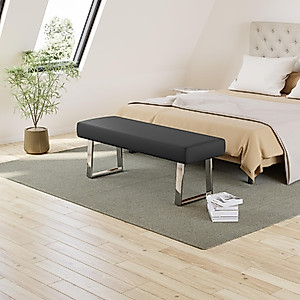 jiexi Bedroom Bench Bed end upholstered Bench Indoor Corner Small Bench Kitchen Bench with Metal Legs,for entryway Dining Room and Living Room Window,Plant Bench,Footstool