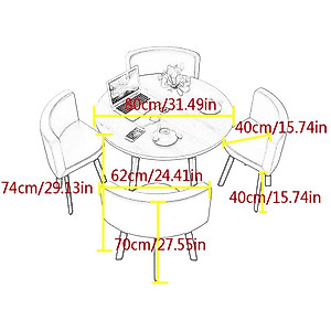 Office Reception Round Table- Office Table and Chair Set Reception Coffee Table, Living Room Table and Chair Set Balcony Restaurant Combination Table Simple Modern Small Round Table Reception Business