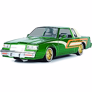 1987 Regal 3.8 SFI Turbo Green Metallic and Cream with Graphics Get Low Series 1/24 Diecast Model Car by Motormax 79023