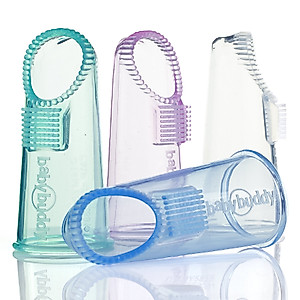 Brilliant Wipe N Brush -2 Silicone Toothbrushes and 30 ct. Tooth Tissues - Xylitol Dental Wipe, Infants Mouth Cleaner, 4-16 Months Old, Infant Oral Cleaning Products, Baby Registry Must Haves, Pink