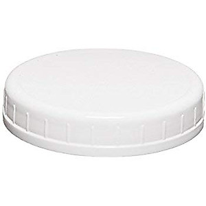 EASY-BUSY Kitchen Combo of Ball 32 oz.-Quart Clear Glass Mason Canning Jar, With EB White Food Storage Plastic Lids Set of 2, Wide Mouth Caps fit WM Ball & Kerr jars & Containers, Reusable, BPA Free,