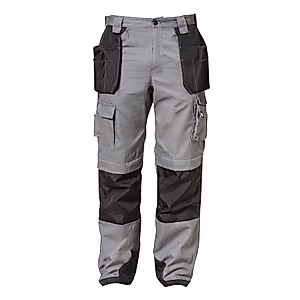 Caterpillar Men's Trademark Work Pants Built from Tough Canvas Fabric with Cargo Space, Classic Fit, Grey/Black, 32W x 30L