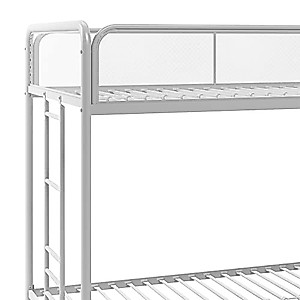 DHP Triple Metal Bunk Bed Frame, White, Twin