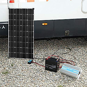 XINPUGUANG 100Watt 12Volt Solar Panel Monocrystalline Lightweight Module High Efficiency for RV Marine Boat Off Grid (100W Solar Panel)