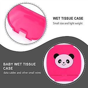 DOITOOL 1Pc Travel Wipe Dispenser Portable Wet Wipe Dispenser Container Wipes Container Wipe Holder Wipes Carrying Case for Travel (Pink)