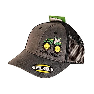 John Deere 3D Rubber Tractor Print Toddler Baseball Hat Cap-Charcoal-One Size