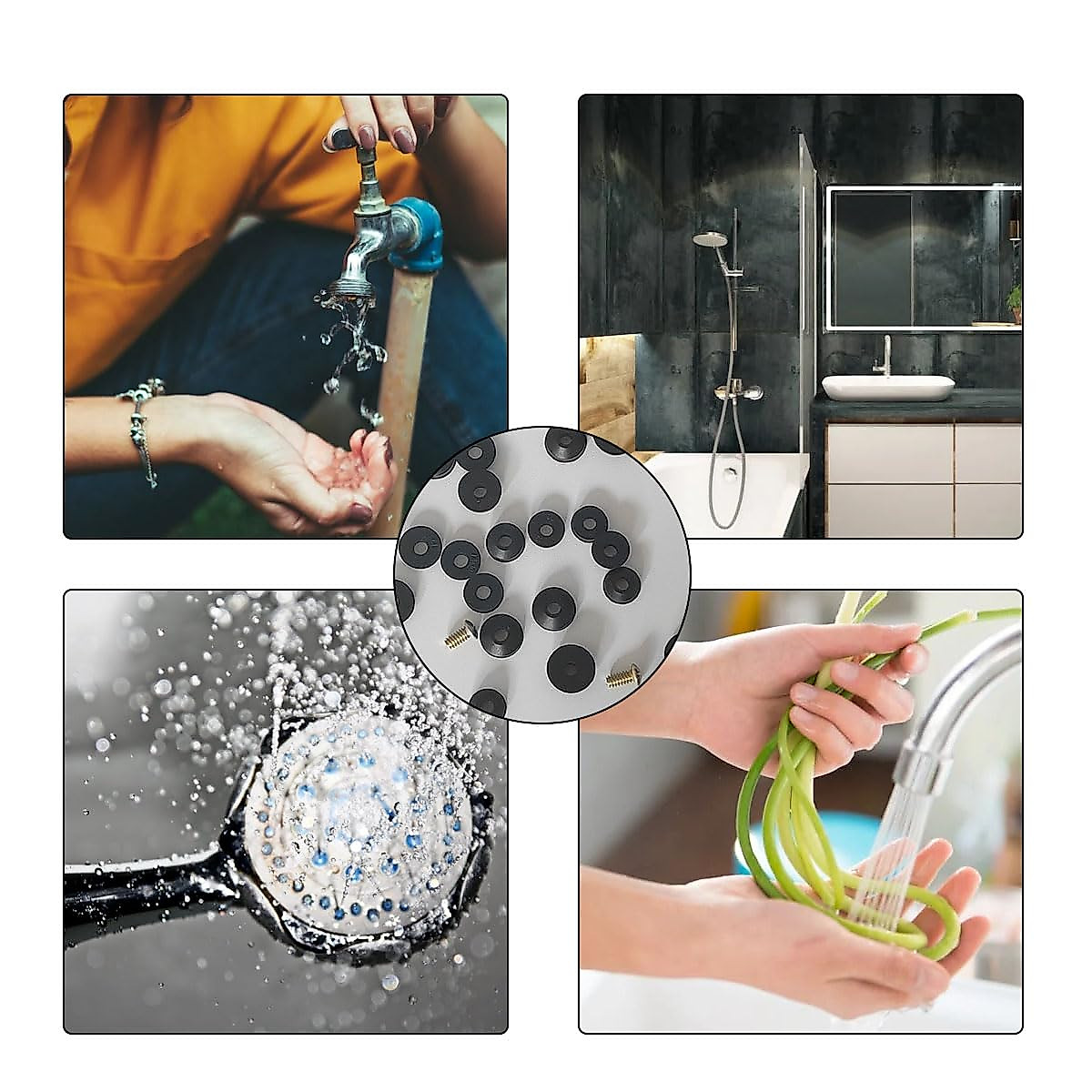 58 PCS Faucet Washers, Faucet Washer Assortment Kit, Flat and Beveled Faucet Washers, Beveled Faucet Washers Hose Repair Kit, Faucet Washers Assorted Kit