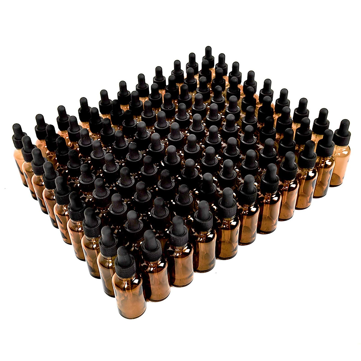 Rocinha 2oz Glass Dropper Bottle,80 Pack Amber Glass Bottles with Glass Droppers and Black Cap for Essential Oils, Lab Chemicals, Perfumes