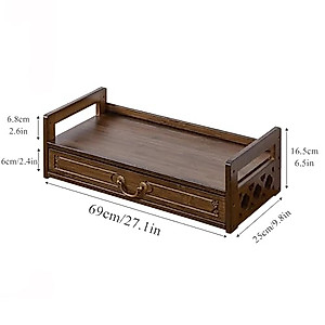 WBRSybUS Altar Meditation Table with Drawer Storage, Bamboo Spiritual Altar Table,Relax Buddhist Table Tea Table for Prayers Divination,Single Layer 69cm,B