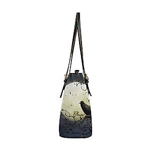 InterestPrint Womens Handbags Ladies Purses Shoulder Bags Tote Bag Crow and Moon at Night