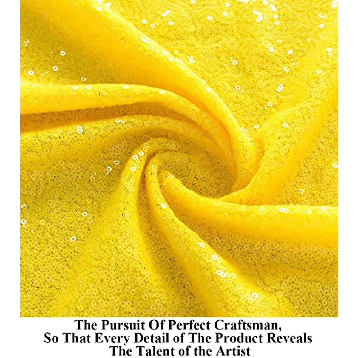 Sequin Fabric Glitter Fabric 3mm 1 Yard Sequin Fabric by The Yard Sparkly Fabric Little Mermaid Fabric Outdoor Glitter Fabric Sequence Material for Dress Clothing Wedding Home Dec (1 Yard, Yellow)