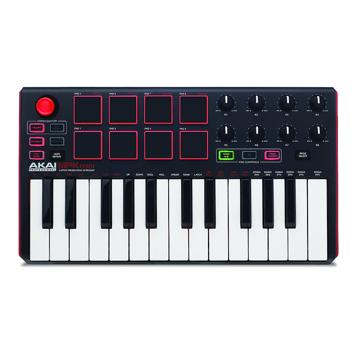 Akai Professional MPK Mini MKII – 25 Key USB MIDI Keyboard Controller With 8 Drum Pads, 8 Assignable Q-Link Knobs and Pro Software Suite Included