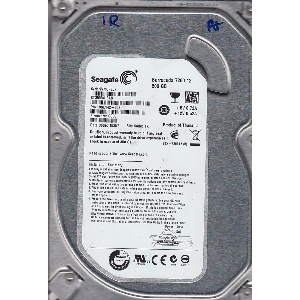 Seagate ST3500418AS 500GB 7200K SATA Hard Drive (Renewed)