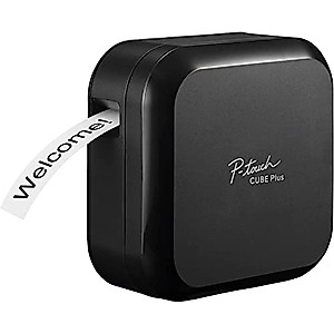 Brother P-Touch Cube Plus Versatile Label Maker, Black - Bluetooth Wireless and USB Wired Connectivity - Design & Print Personalized Labels, Lightweight and Portable, Auto Cutter