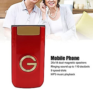 Tangxi Flip Phone for Seniors,Unlocked Senior Flip Cell Phone with Big Buttons GSM Flip Phone for Elderly,Fast Dial,Camera,Radio,Calculator,Calendar (Red)