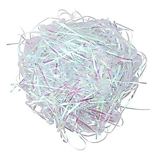 Milisten 20 Grams Iridescent Paper Shred Filler Sparkly Shredded Crinkle Paper for Gift Wrapping and Basket Filling 3MM