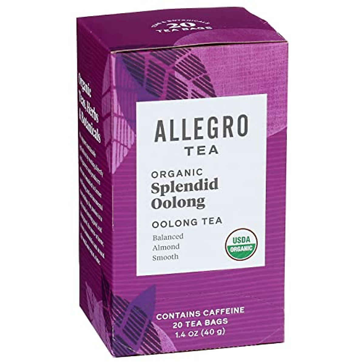 Allegro Tea, Organic Splendid Oolong Tea Bags, 20 ct