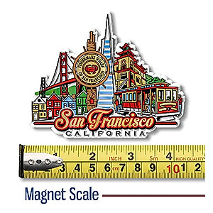 San Francisco City Magnet by Classic Magnets, Collectible Souvenirs Made in The USA, 4.1" x 3.3"