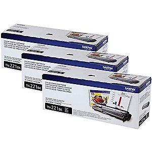 Brother Genuine Standard Yield Toner Cartridge, TN221BK, Replacement Black Toner, Page Yield Up to 2,500 Pages, Amazon Dash Replenishment Cartridge, TN221 / 3-Toner Cartridges3
