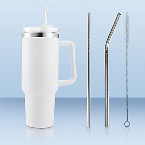 RYTOTHU Personalized Tumbler with Handle and Straw - 40 Oz Custom Insulated Stainless Steel Tumblers with Name, Customized Travel Coffee Cup, Personalized Photo Gift for Women Men