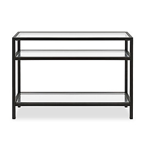 Henn&Hart 42" Wide Rectangular Console Table in Blackened Bronze, Entryway Table, Accent Table for Living Room, Hallway