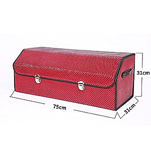 Multipurpose Collapsible Car Trunk Storage Organizer with Lid - Portable Car Storage Box Bin SUV Van Cargo Carrier Caddy for Shopping Camping Picnic Home Garage