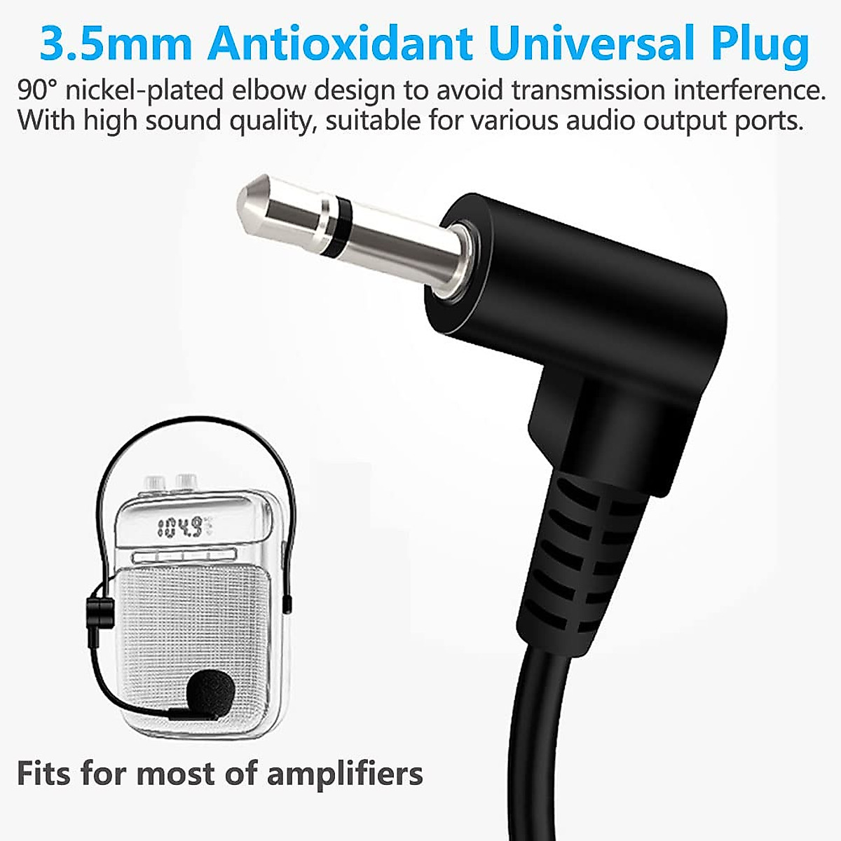 VOVIGGOL Upgraded Wired Microphone Headset with 270 Rotation Mic, Flexible Boom for Voice Amplifier, 3.5mm Connector Jack, Suitable for Singing, Speaking, Teaching