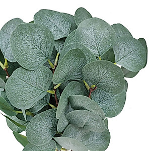 CYOIDAI Silk Eucalyptus Stems Picks Spray Fake Greenery for Garden Wedding Home Outdoors Decorations, 20 Pack