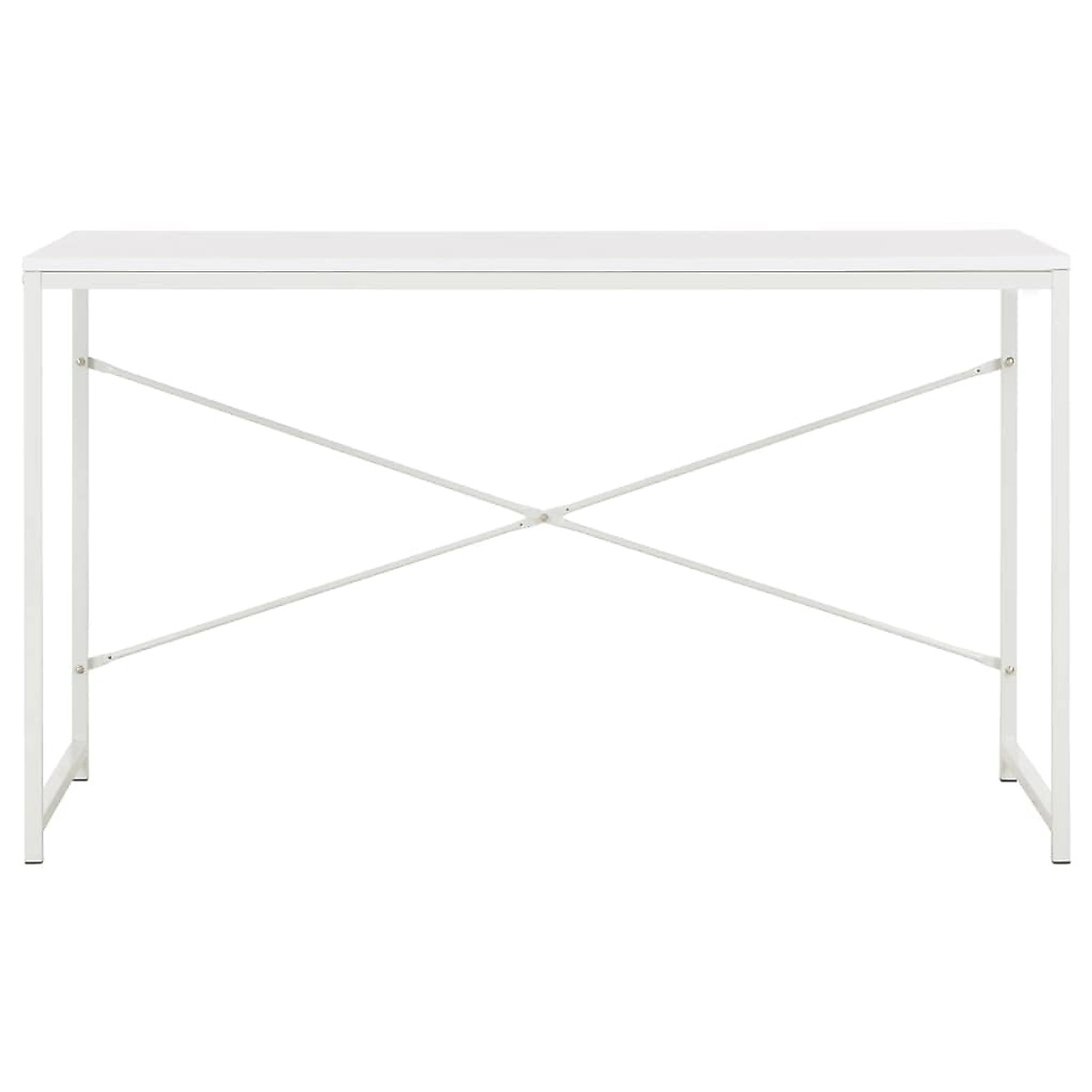 vidaXL Computer Desk Home Office Table Writing Desk with Metal Frame White