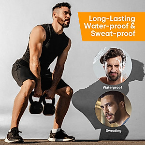 Beard Pencil Filler for Men, Innovative 4-Tip Beard Filling Pen Kit with Brush, Water & Sweat Resistant, Long Lasting, Natural Finish for A Perfect Beard (Black)