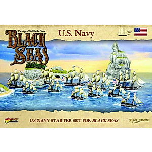 Warlord Black Seas The Age of Sail US Navy Fleet Game - Role Playing Strategy Board Games for Adults, Table Top The Age of Sail Strategic Wargaming Kit - Tabletop Military History RPG with Terrain