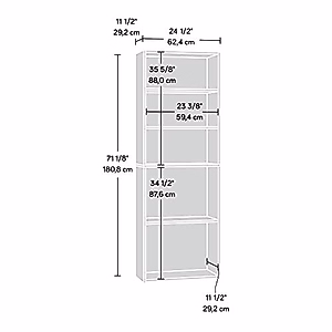 Sauder Beginnings 5-Shelf Bookcase, Silver Sycamore Finish