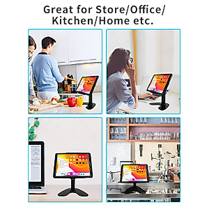 CarrieCathy Desktop Wall Mount Anti-Theft Security Kiosk POS Stand Holder Enclosure for 2022 2021 2020 2018 iPad Pro 12.9", Flip & 360° Swivel Design
