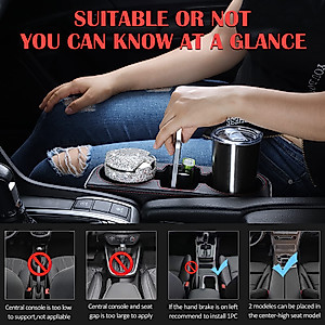 Drink Holder Console Side Pocket,Auto Front Seat Organizer Car Console and Seat Gap Cup/Mobile Phone Holder Storage Box,Large Capacity with 3 Cup Holders,1 - Pack