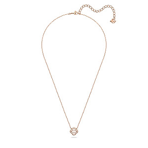 SWAROVSKI Sparkling Dance necklace, White, Rose gold-tone plated