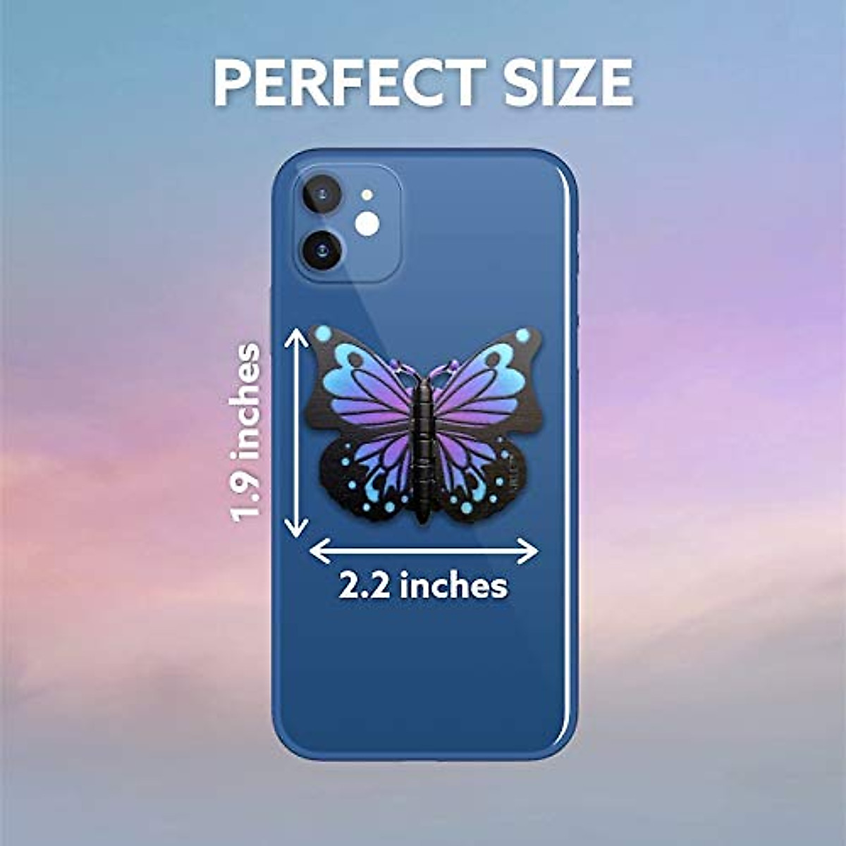 SRLC Cute Butterfly Phone Grip Socket: Phone Holder and Collapsible Stand Grip,Popping Out for Phone,Compatible with All Smartphones and Cases (Lavender Butterfly)