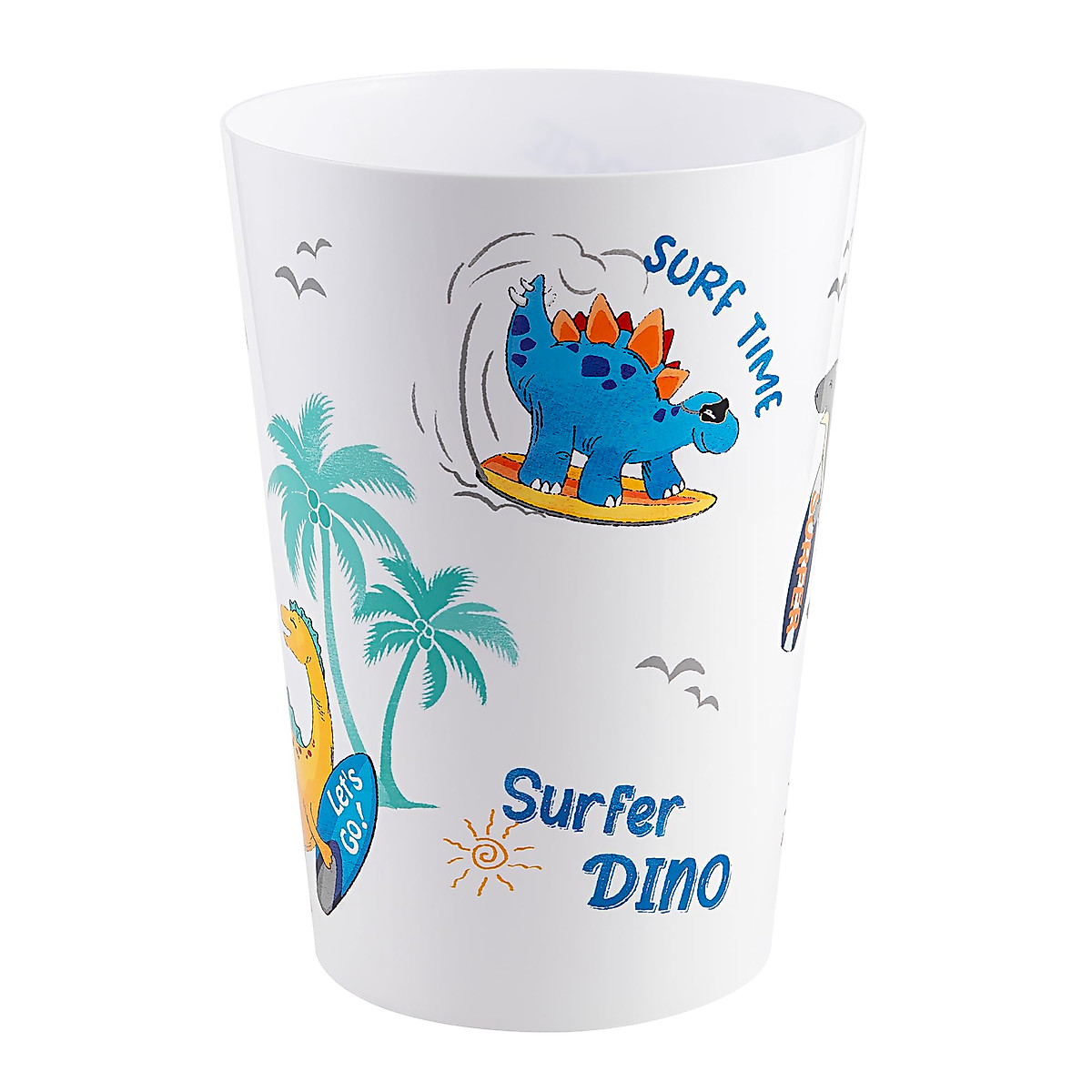 Allure Home Creation Surfin' Dino Wastebasket Compact Size 1.71 gallons