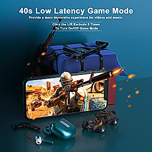 YHT [ Upgraded ] True Wireless Earbuds, Bluetooth 5.3 Wireless Earbuds with Call Noise Cancellation, 4 Mic HiFi Stereo Sound Bluetooth Headphones, 30H Playtime Earphones for Home Office, Dark Green