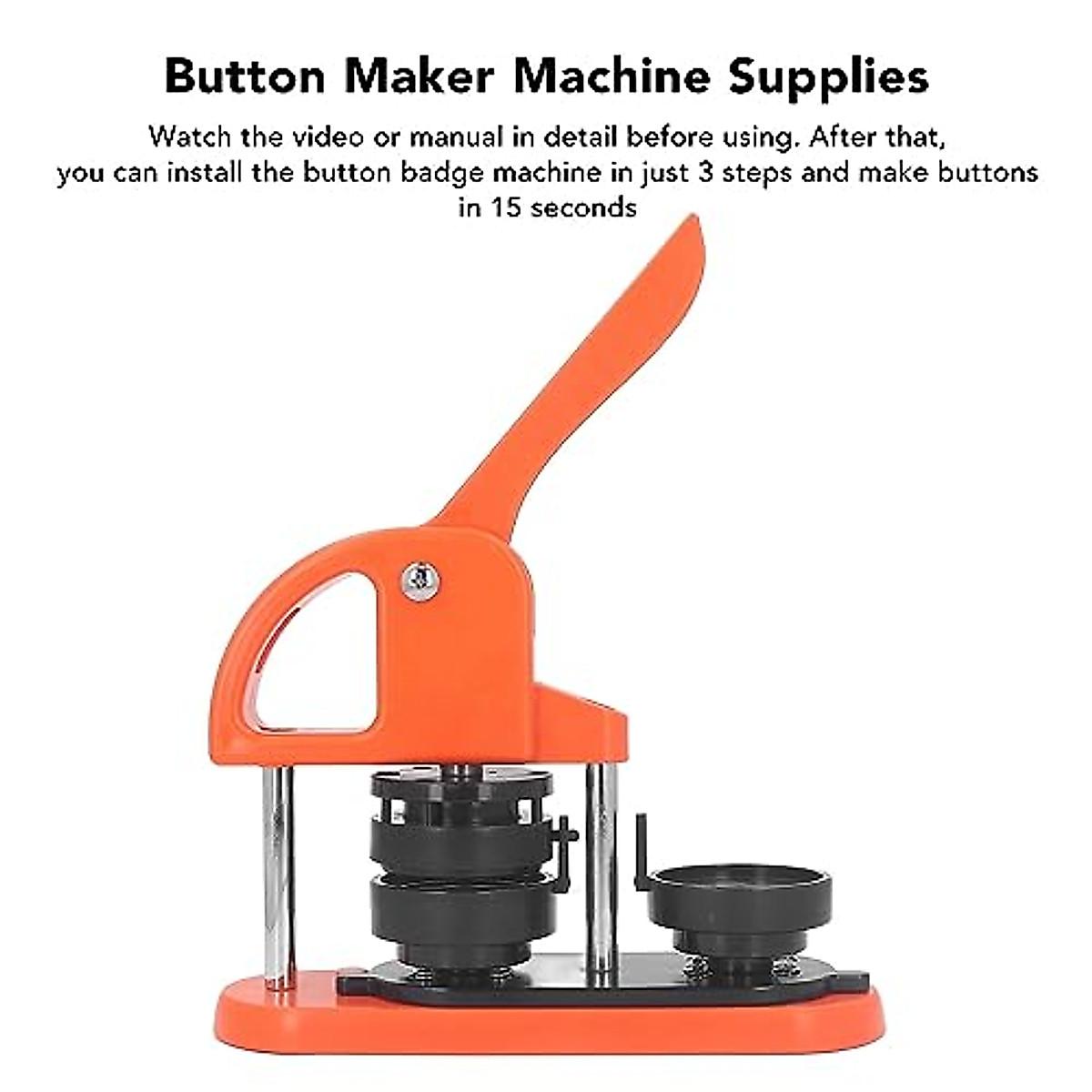 Badge Button Press Machine, Detachable Button Maker Machine Labor Saving Easy to Use Accurate Positioning High Success Rate with Circle Cutter for Homemade (25mm)