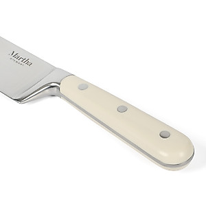 Martha Stewart 8 Inch Forged Triple Riveted Stainless Steel Chef Knife - Linen