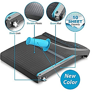 Swingline Guillotine Paper Cutter Heavy Duty, 12 Inch Paper Cutting Board with Guard Rail, Blade Lock, Cuts Up to 10 Sheets, Professional Manual Paper Cutter Trimmer for Scrapbooking, Crafts & Photo.