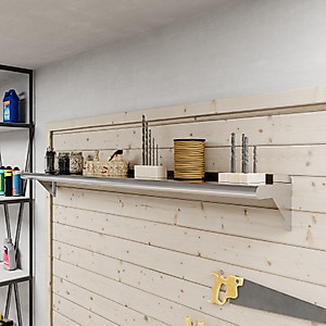 AmGood 8" X 60" Stainless Steel Wall Shelf | Metal Shelving | Garage, Laundry, Storage, Utility Room | Restaurant, Commercial Kitchen | NSF