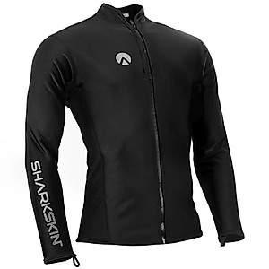 Sharkskin Mens Chillproof Long Sleeve Full Zip Shirt (Black, Large)
