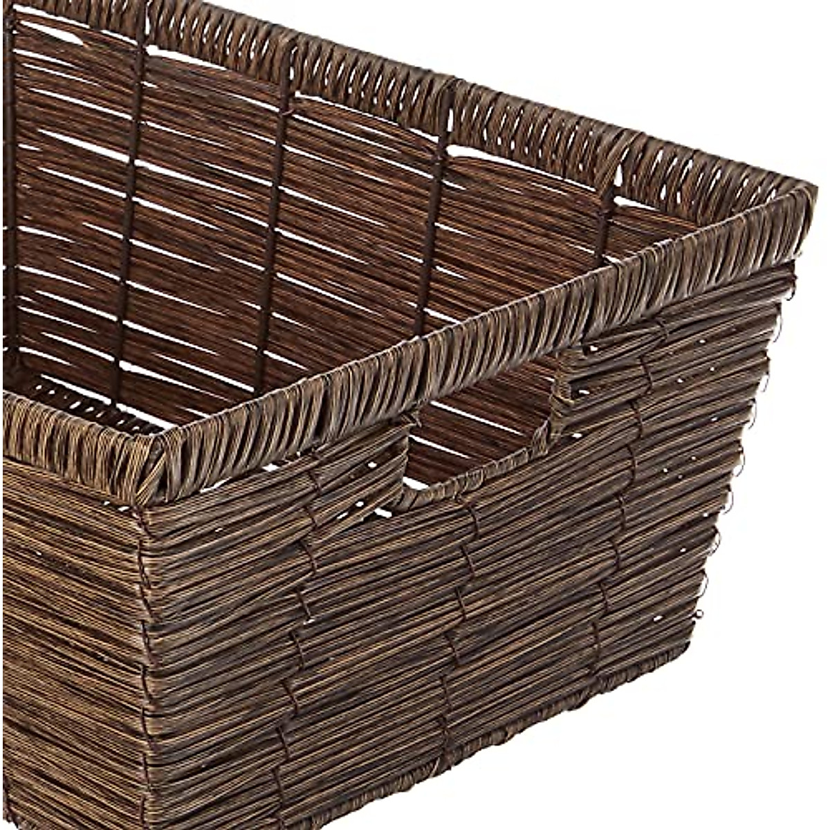 Whitmor Distressed Rattique Storage Baskets Set of 3
