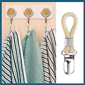 4Pcs Braided Cotton Loop Towel Clips Clothes Pegs Clamp for Home Bathroom Kitchen Towel Storage Holder