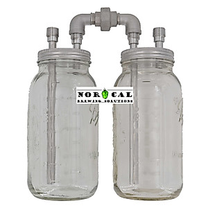 in-LINE Distilling Double Thumper KIT - 1/2" NPT Connections - for use with Two (2) Wide Mouth 64 Ounce Canning Jars