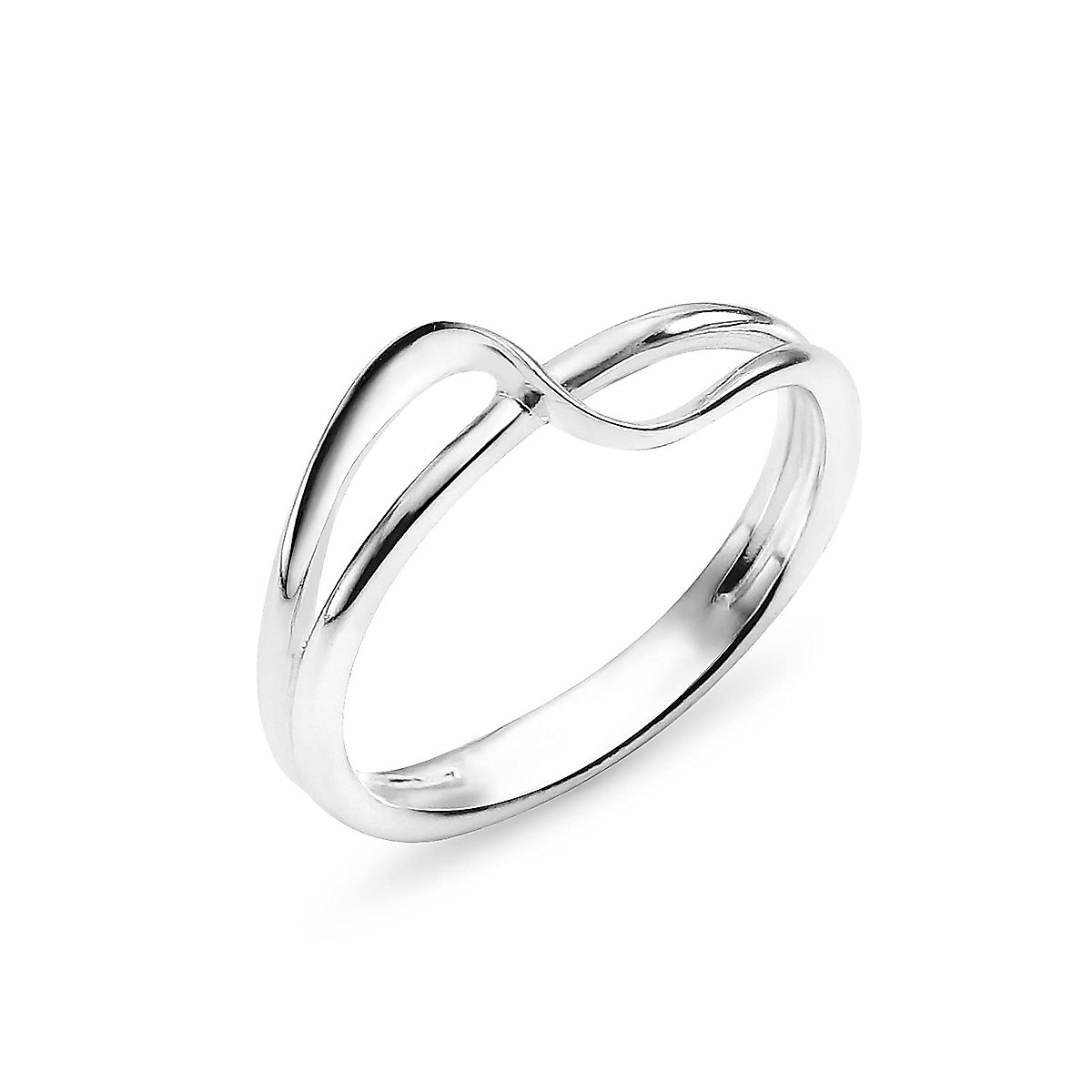SILVERLINE JEWELRY 925 Sterling Silver Wave Design Ring, Sizes 5-10