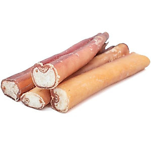 Sancho & Lola's 6-Inch Jumbo Bully Sticks for Dogs 5-Count - Grass-Fed Free-Range Grain-Free Beef Pizzle Dog Chews